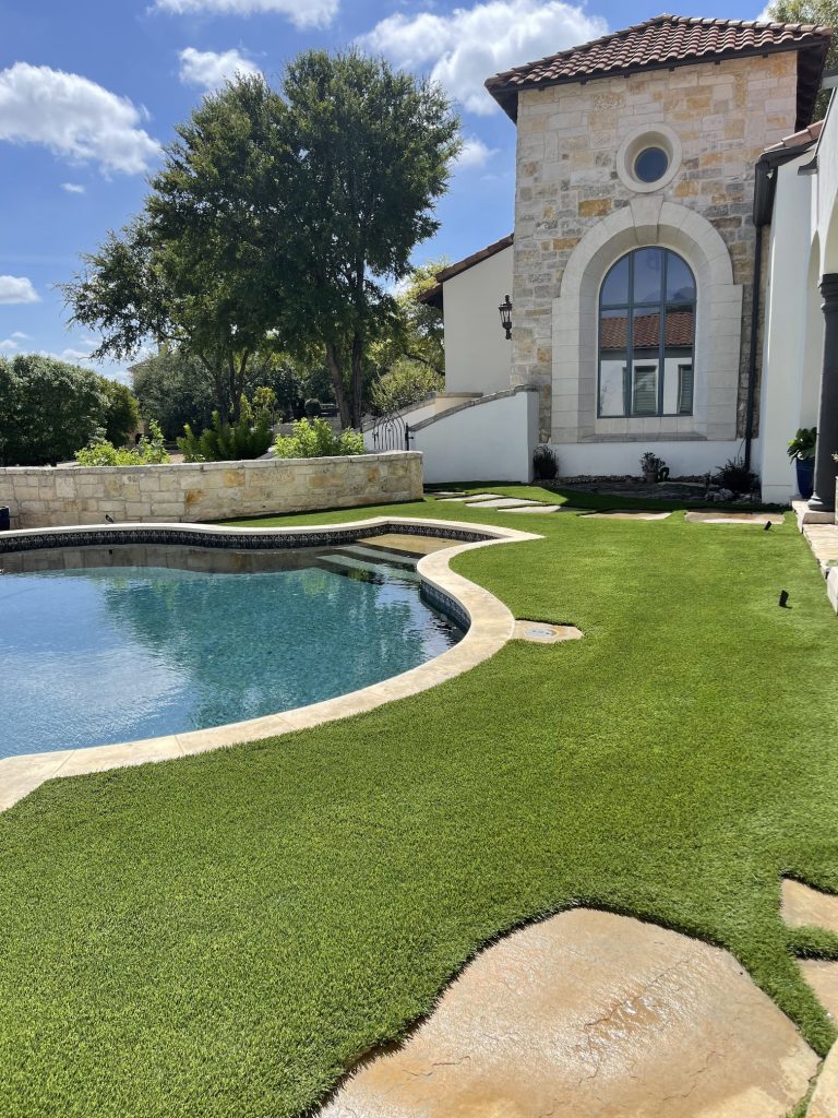 Transformed San Antonio Pool Area with Artificial Grass